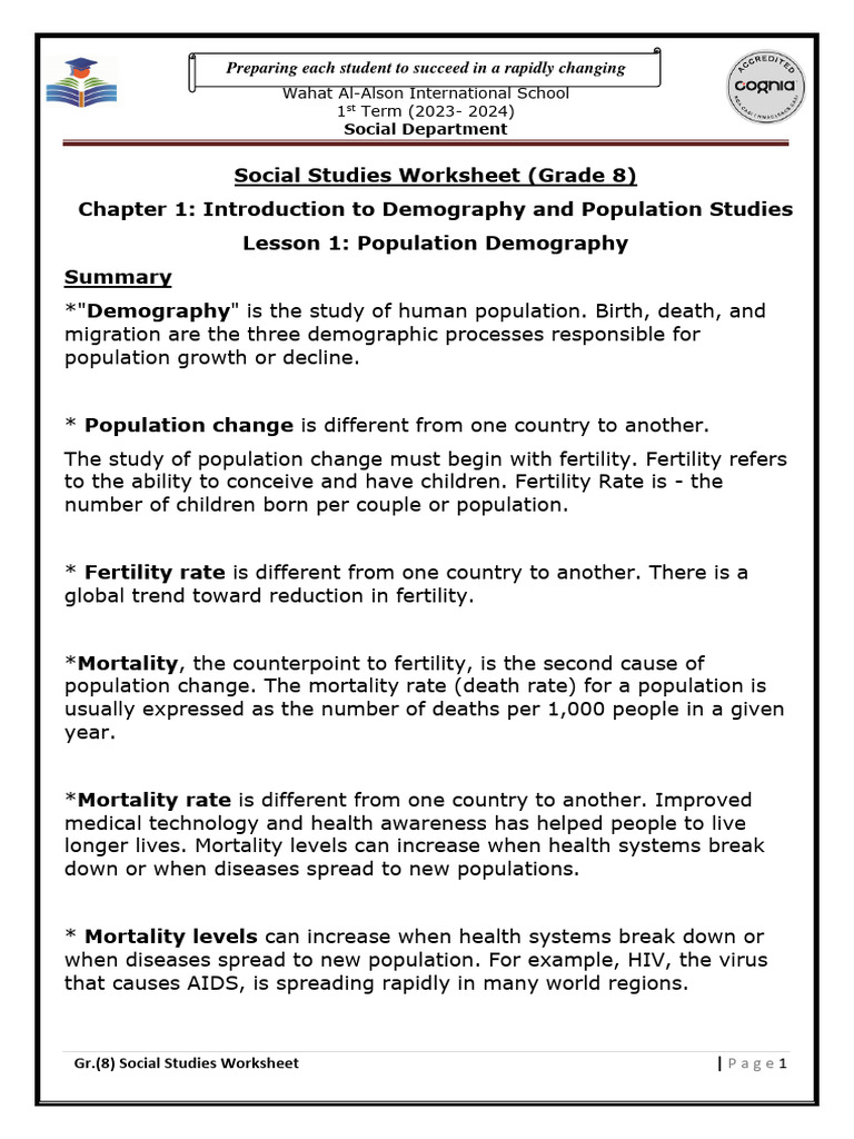 Social Studies Worksheet (Lessons 1&2) Model Answers | PDF | Human ...