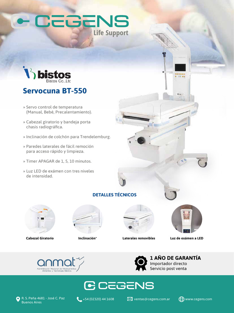 Especificaciones Servocuna BT-550 | PDF | Bienes manufacturados