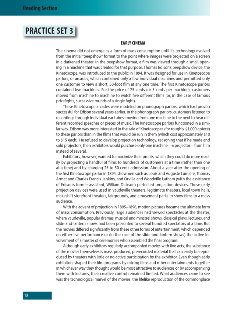 Reading Set 3 | Download Free PDF | Movie Theater | Entertainment