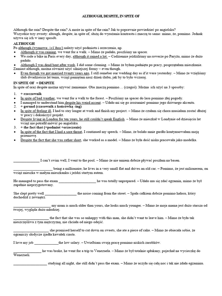 ALTHOUGH despite | PDF