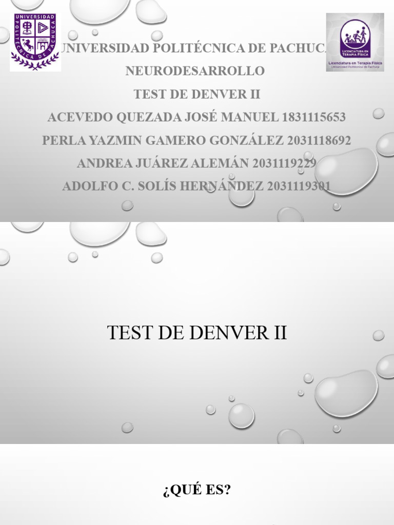 Test de Denver II | PDF | Cognición | Ciencia cognitiva