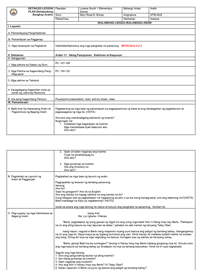 Cot 1 DLP MTB 2nd Week 2 For Editing | PDF