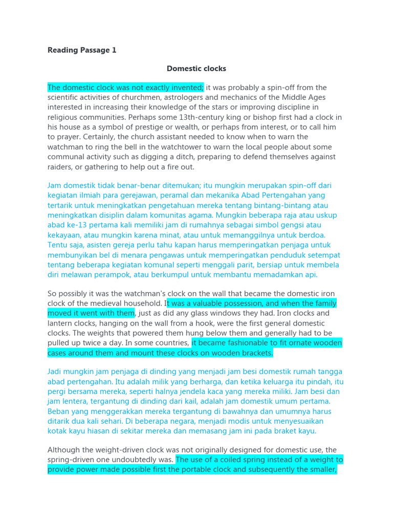 Reading Passage 1 | PDF | Ilmu Sosial