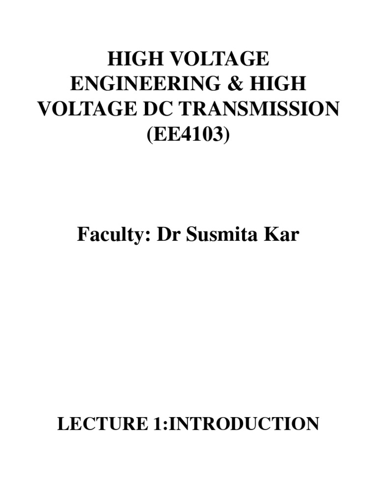 High Voltage Engineering Overview | PDF