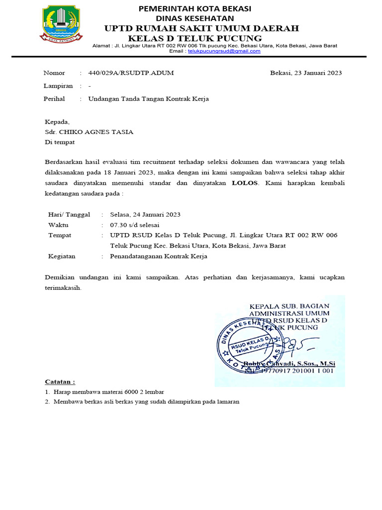 undangan tanda tangan kontrak | PDF