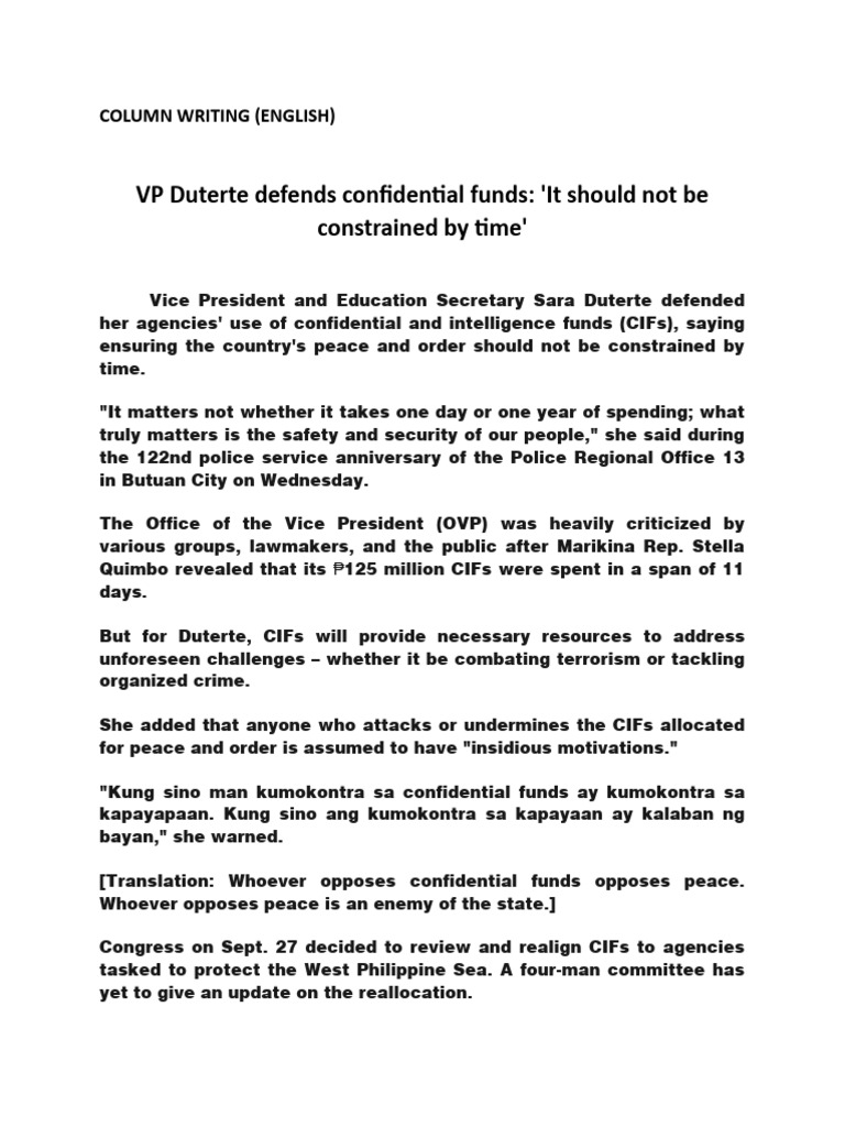 COLUMN WRITING (English) | PDF