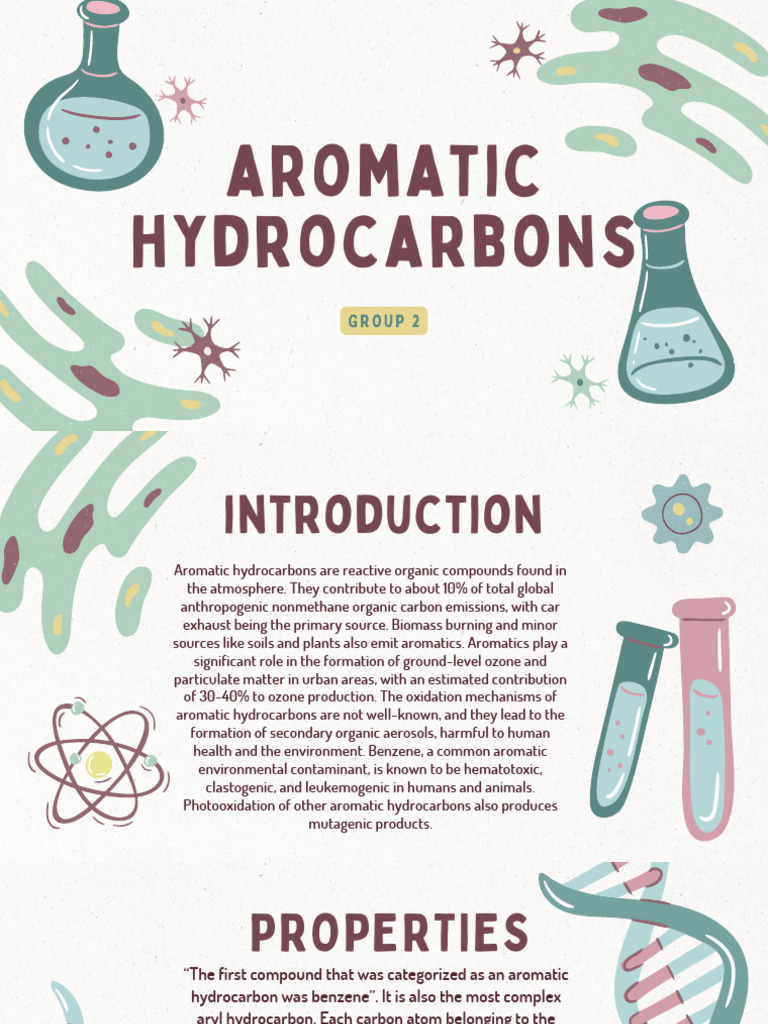 Green and Pink Doodle Hand Drawn Science Project Presentation | PDF | Aromaticity | Benzene