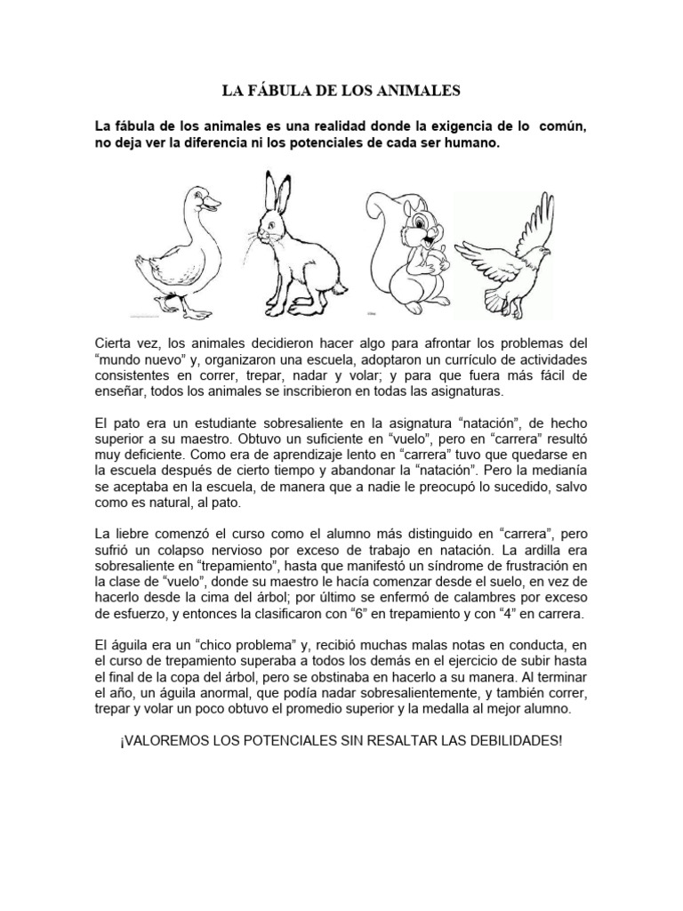 La Fábula De Los Animales Pdf
