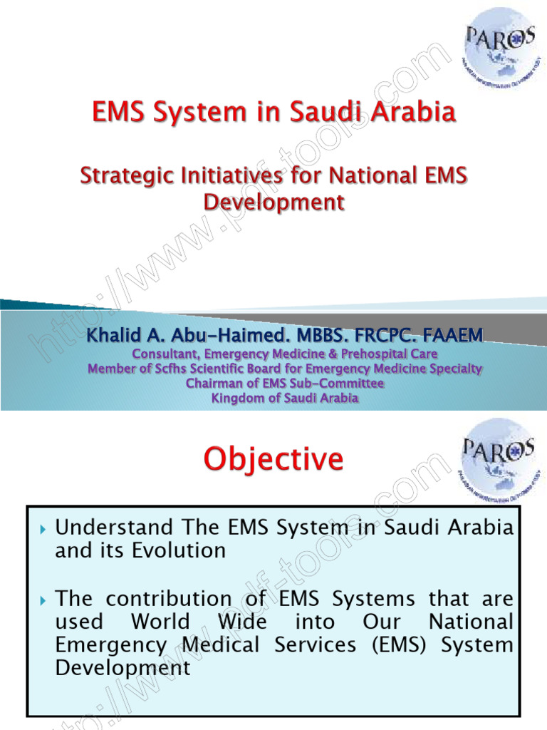 7.EMS System in Saudi Arabia PAROS 2012 Presentation - Optimized | PDF ...