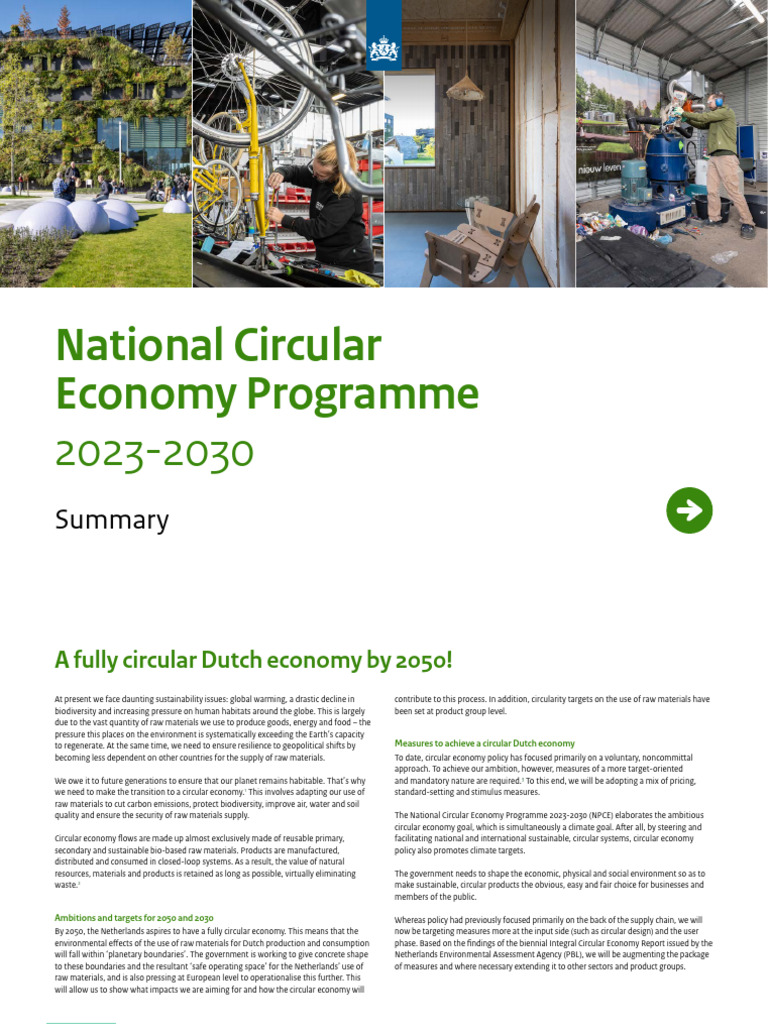 National Circular Economy Programme 2023 - 2030 Summary | PDF