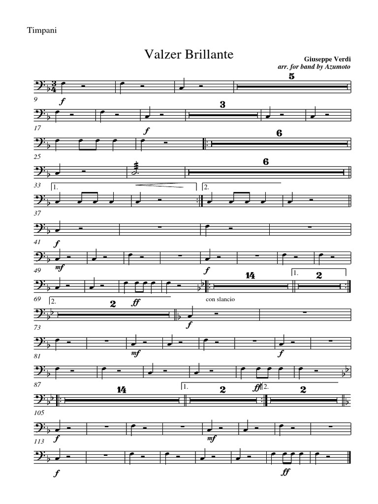 Valzer Brillante - Timpani | PDF