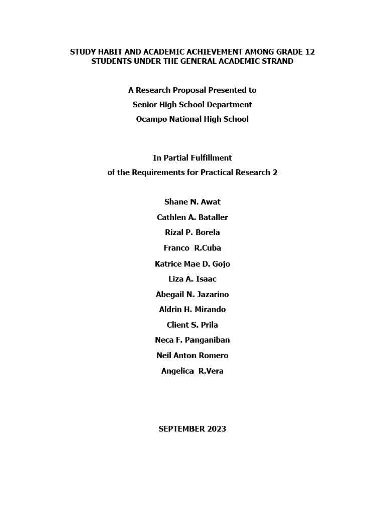 Study Habits | PDF | Survey Methodology | Statistics