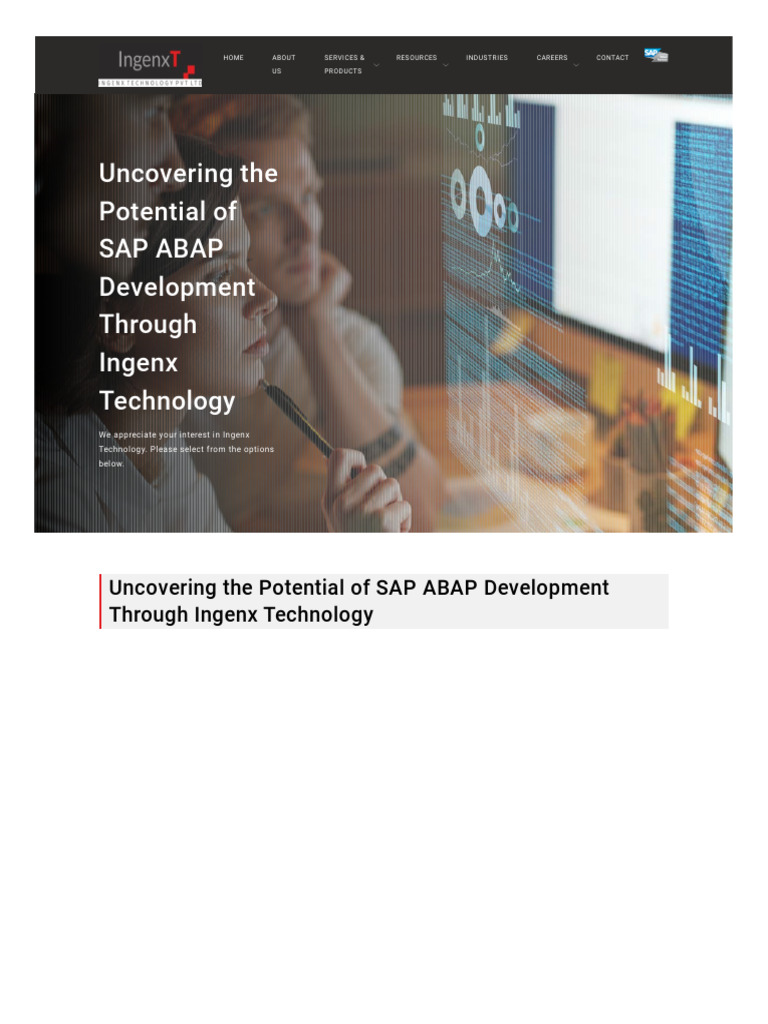 Uncovering The Potential of SAP ABAP Development Through Ingenx Technology | PDF | Sap Se ...