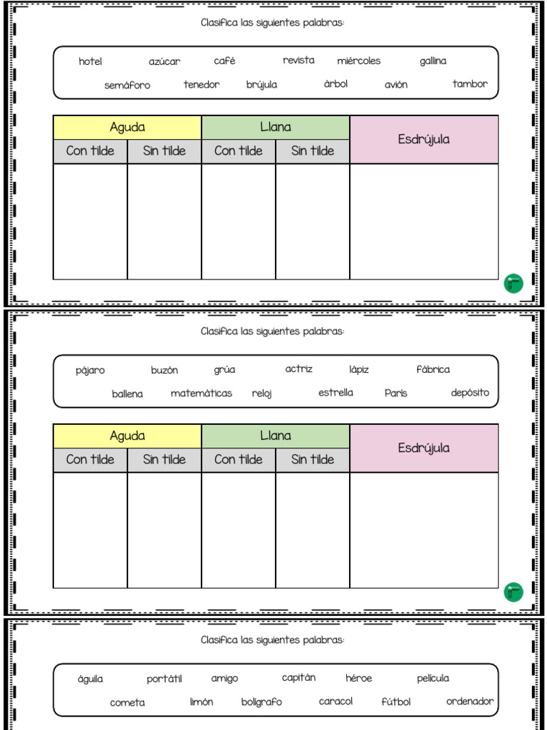 Clasificacion Palabras Acentuacion | PDF