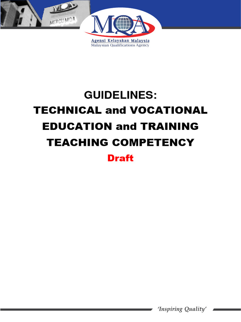 Draft TVET Teaching Competency 21 Mei 2021 Final Version | PDF | Vocational Education | Academic ...