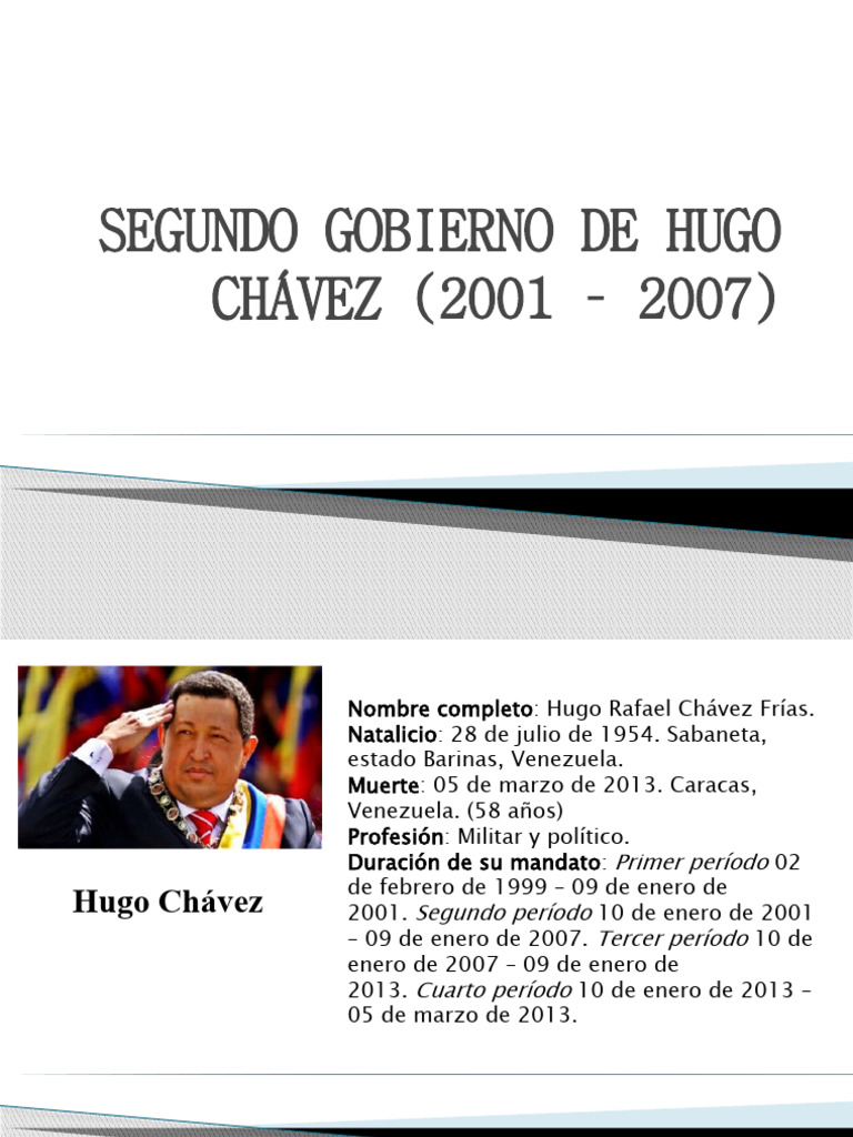 Segundo Gobierno de Hugo Chávez (2001 | PDF | Hugo Chavez | Venezuela