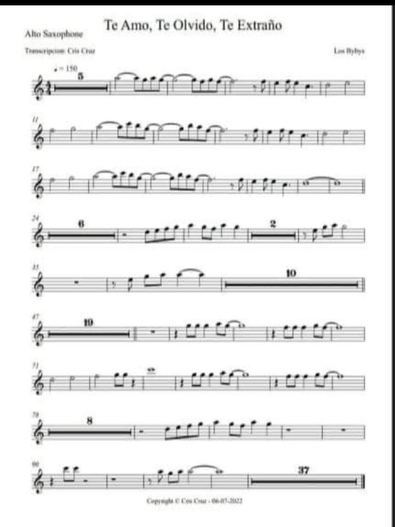 Te Amo Te Olvido Te Extraño, Sax Alto | PDF