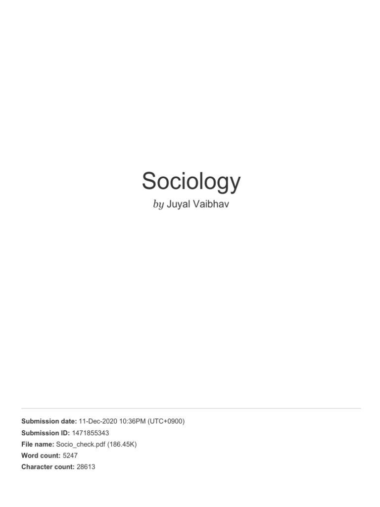 Sociology | PDF