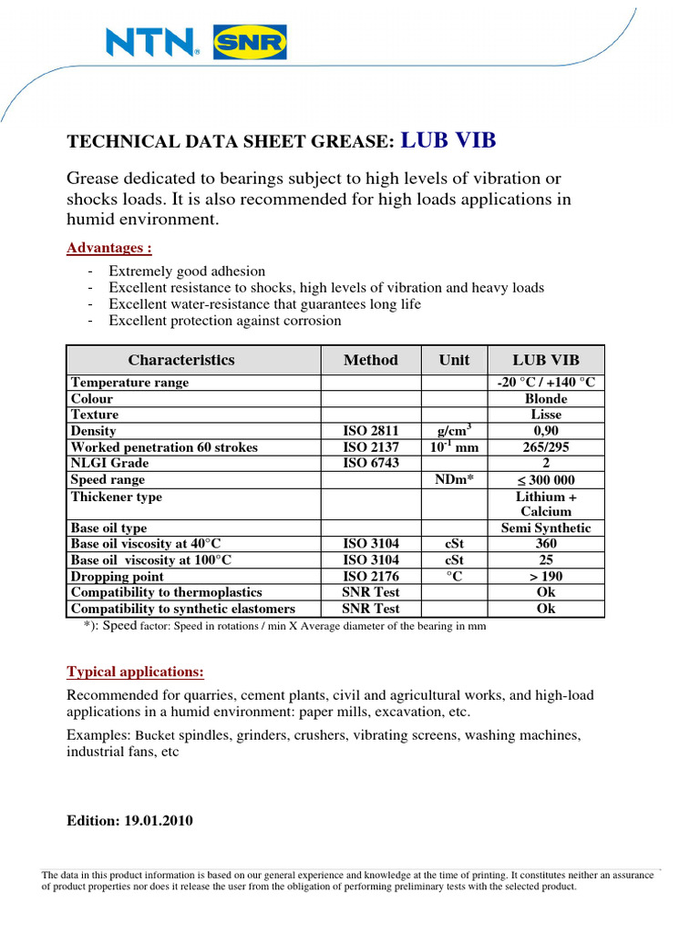 Fiche Technique Lub Vib en | PDF | Industrial Processes | Physical Sciences