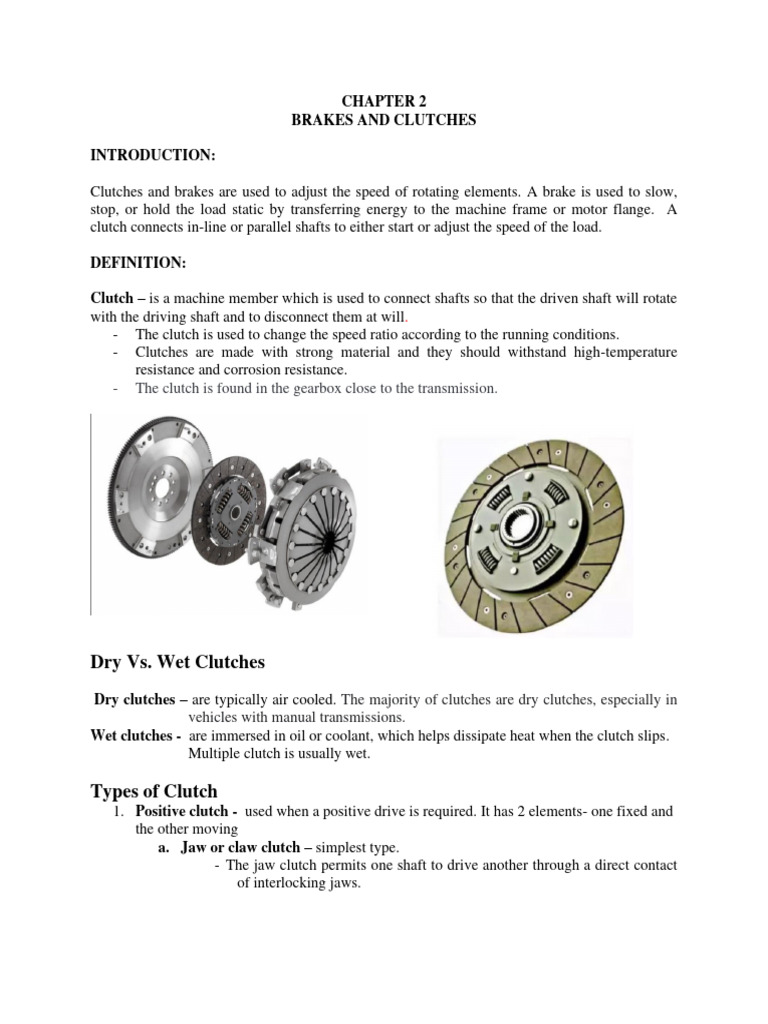 Chapter 2 Clutches Upload Rev1 | PDF | Clutch | Manual Transmission