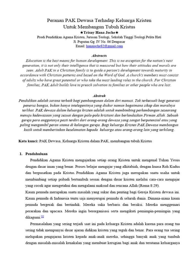 Jurnal Pak Dewasa | PDF