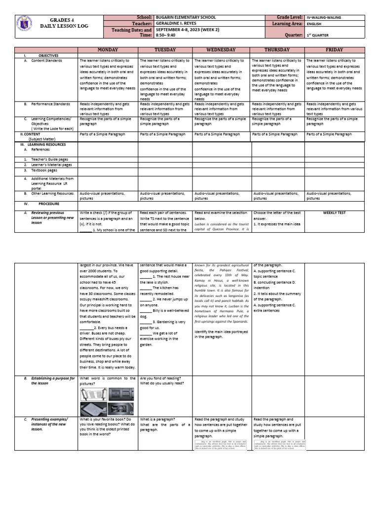 WLP English 4 q1 w2 Final | PDF