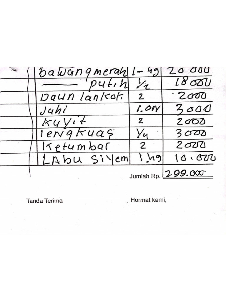 Nota Belanja 8 10 Sep | PDF