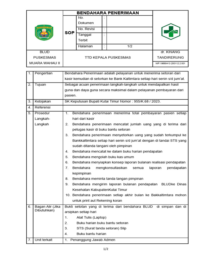FORMAT SOP Tiap Halaman Ada Kop | PDF