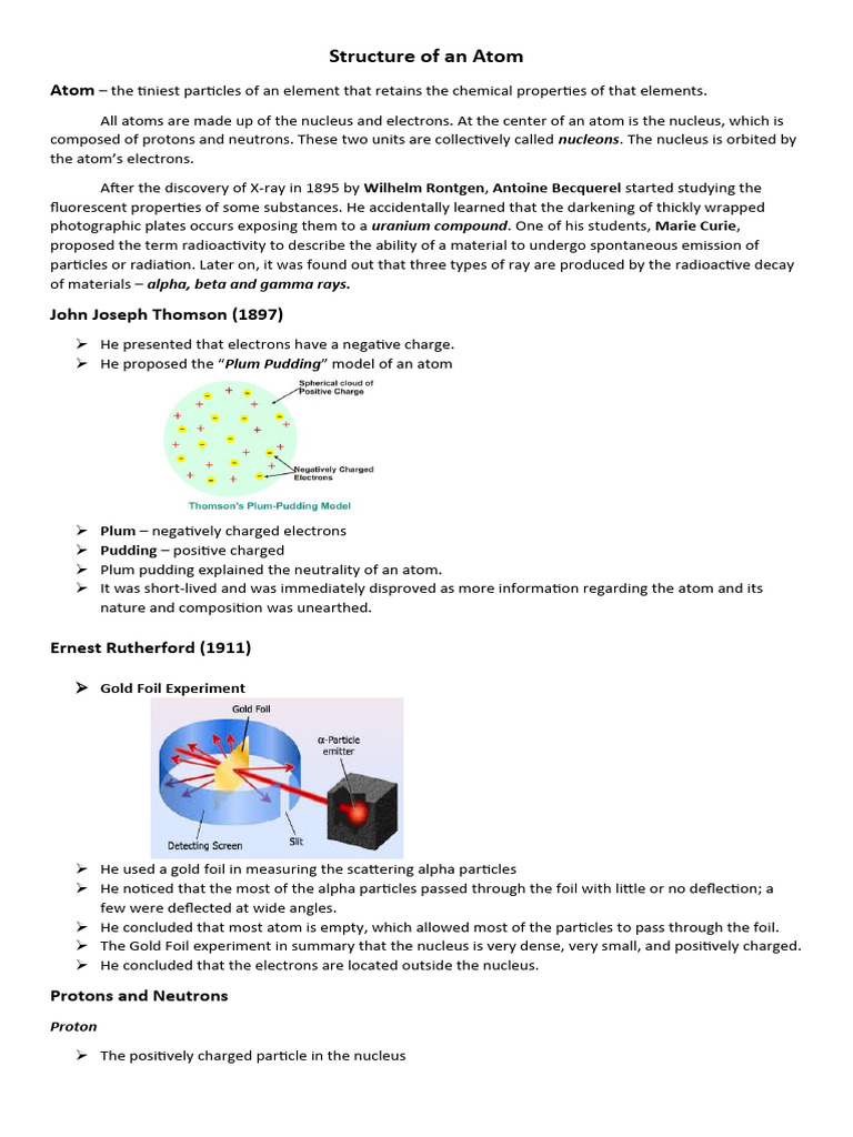 PS2 Structure of Atom | PDF | Atoms | Ion