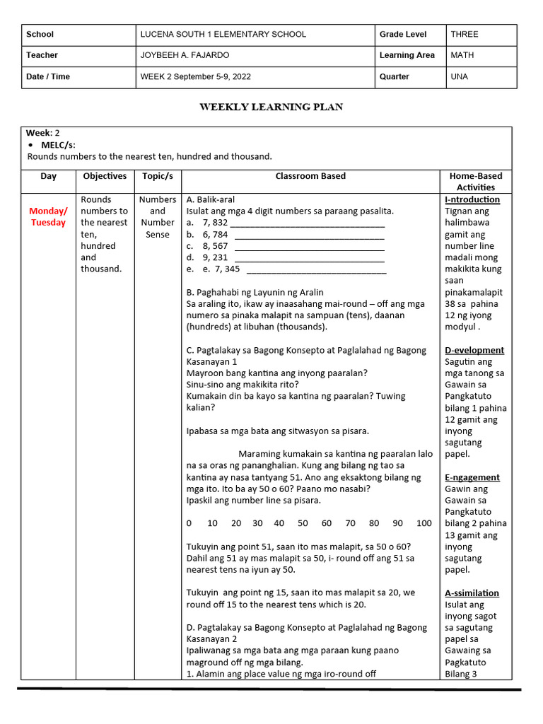 Math 3 WLP Q1 Week 2 | PDF