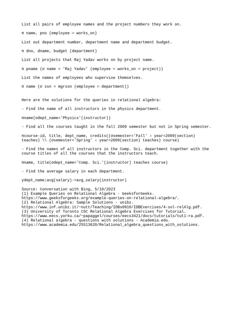 List All Pairs of Employee Names An | PDF