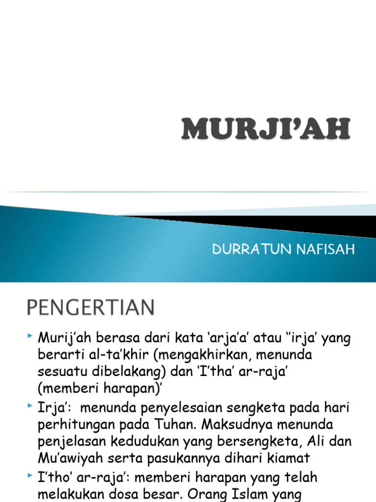 Pertemuan 5 Murji'Ah | PDF | Politik | Agama & Spiritualitas