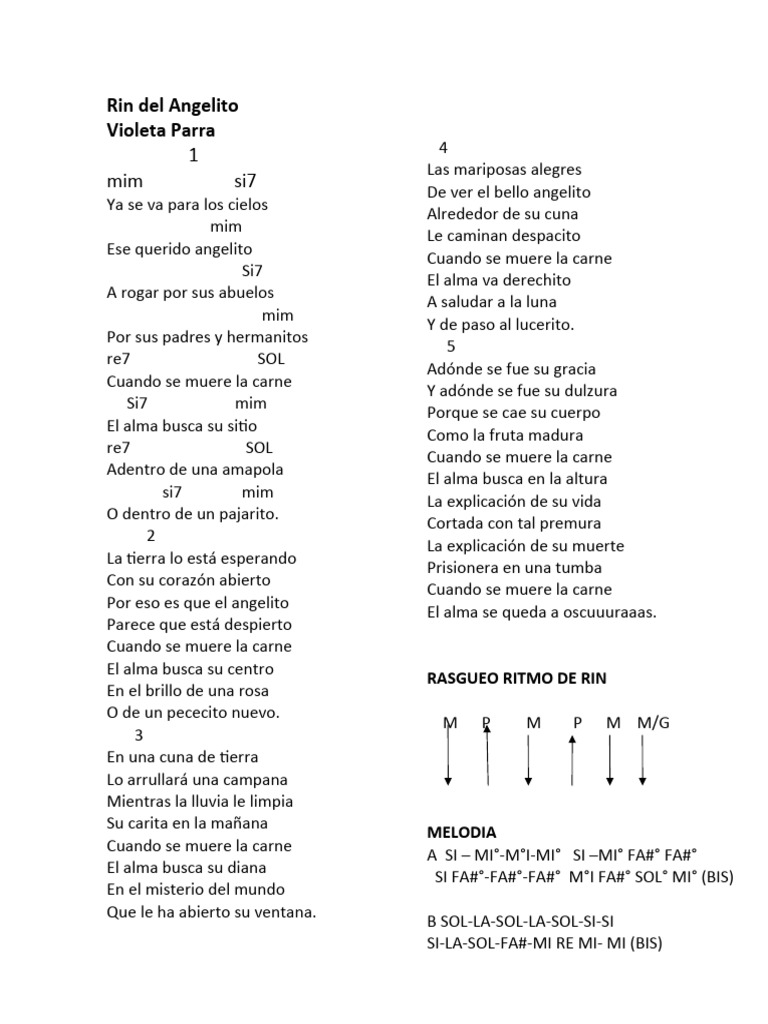 Rin Del Angelito Acordes Mim | PDF