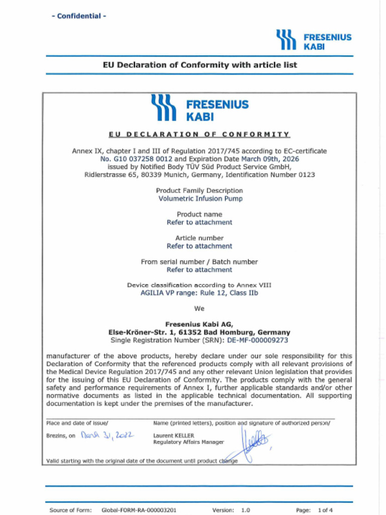 Fresenius Agilla | PDF