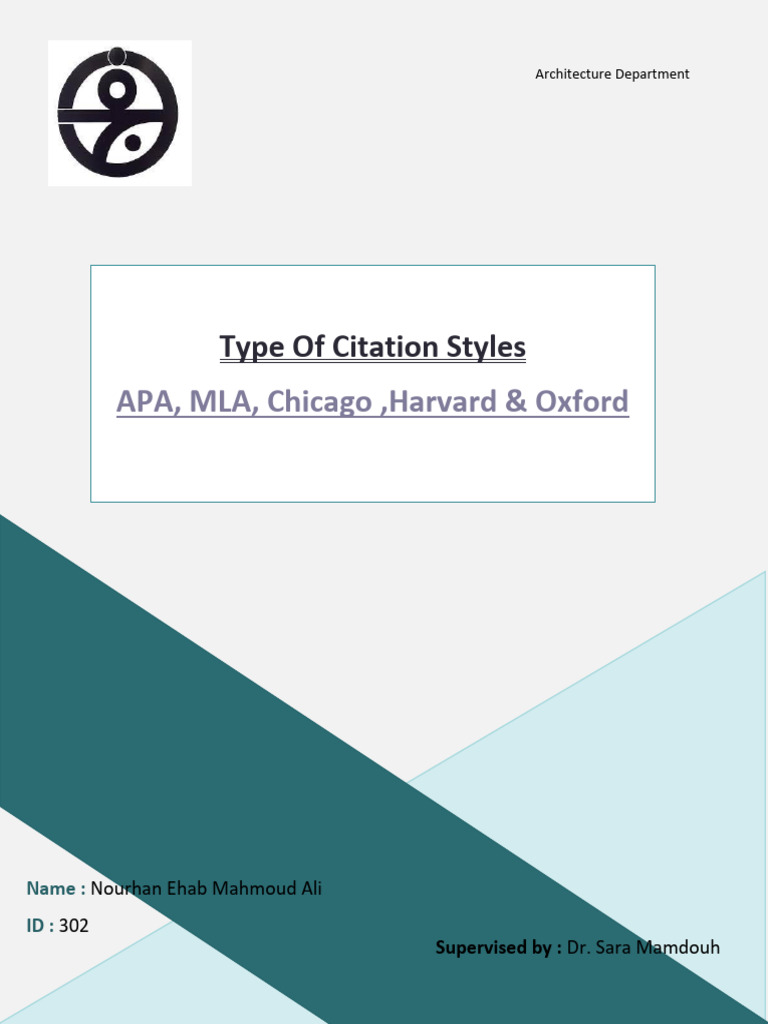 Type of Citation Styles: APA, MLA, Chicago, Harvard & Oxford | PDF