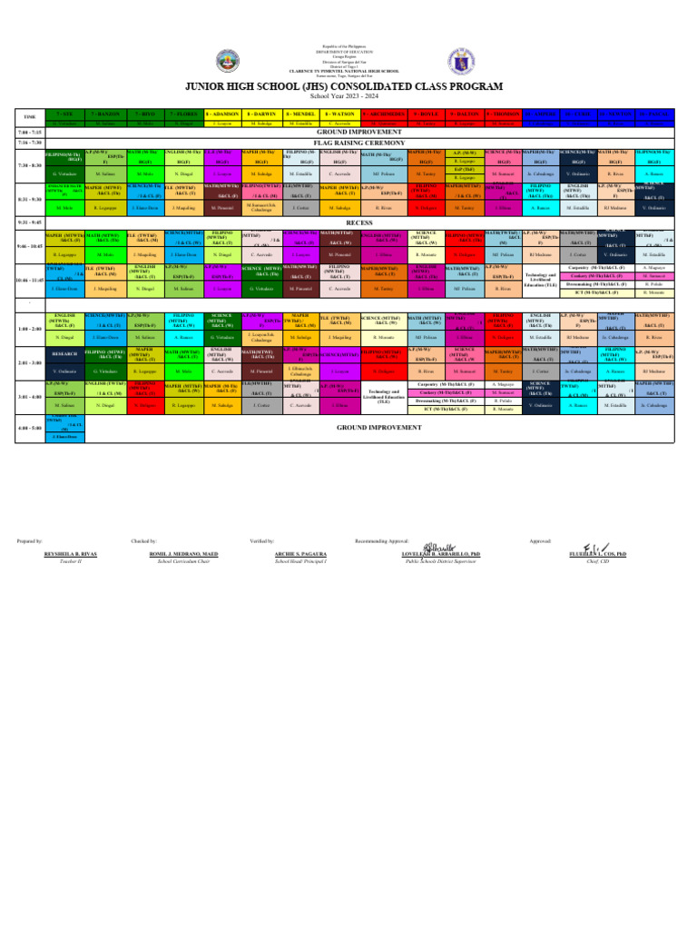 Class Program S.Y. 2023 2024 | PDF