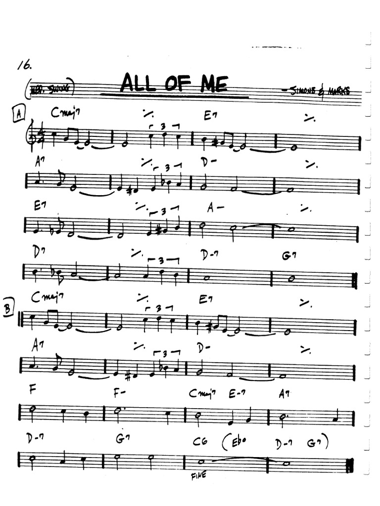 All-Of-Me Lead Sheet | PDF