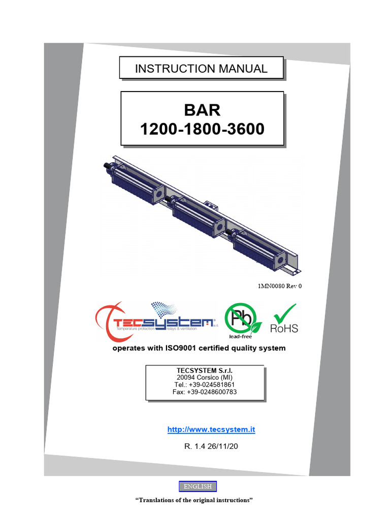 BAR-1200-1800-3600 Instruction Manual | PDF