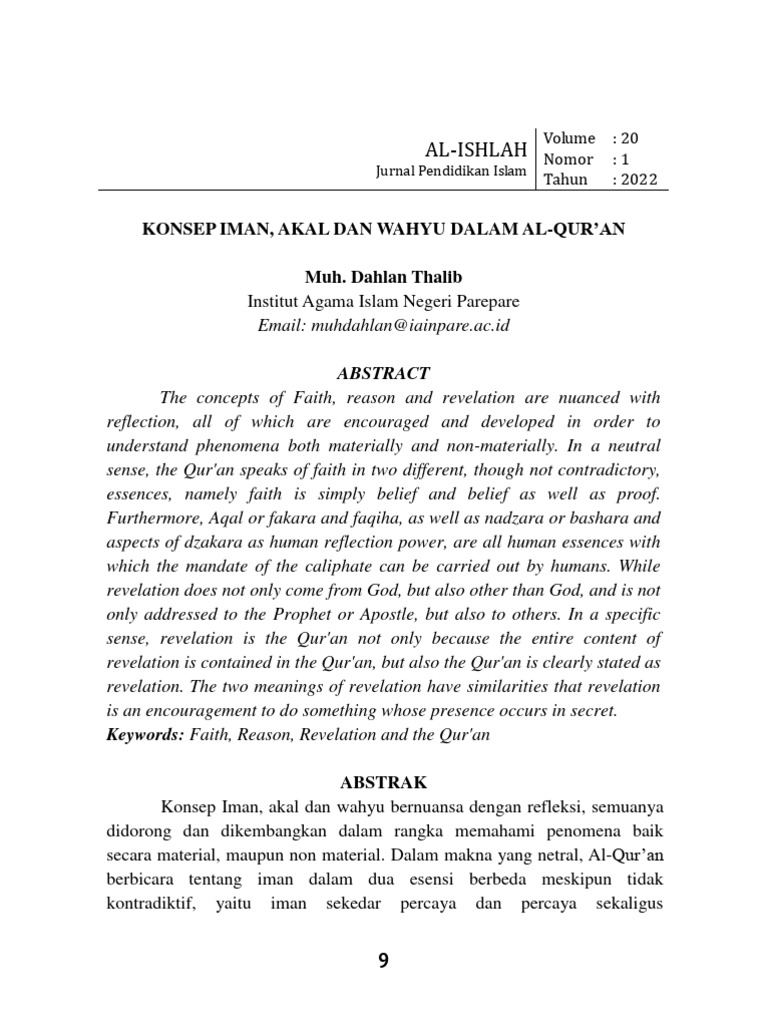Jurnal Tentang Konsep Iman | PDF