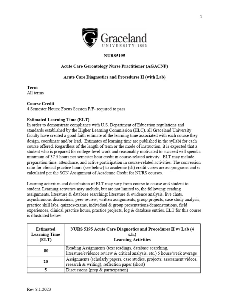 5195 Syllabus Fall 2023 | PDF | Turnitin | Nursing