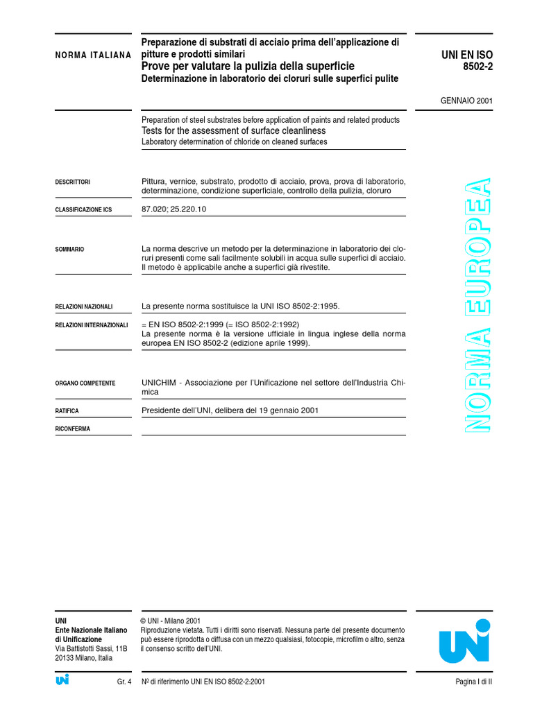 Uni en Iso 8502-2-2001 | PDF