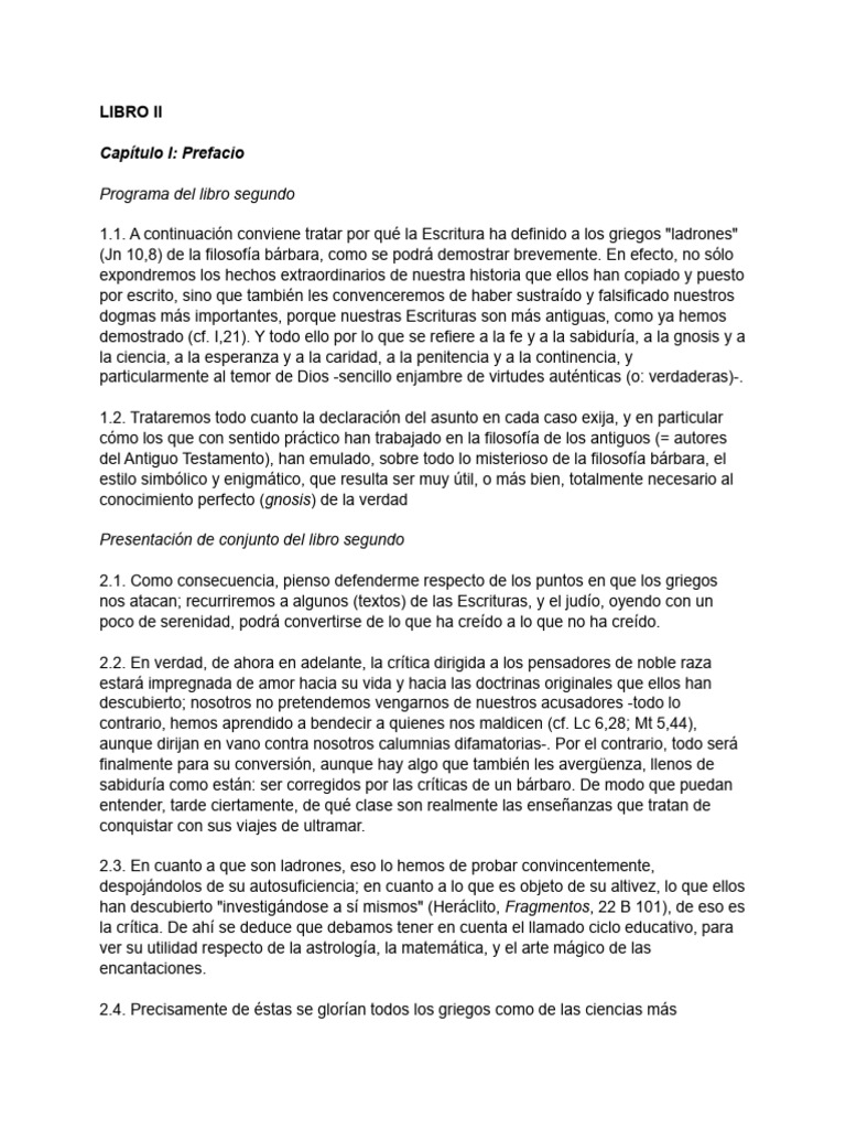 Stromata LIBRO II | PDF