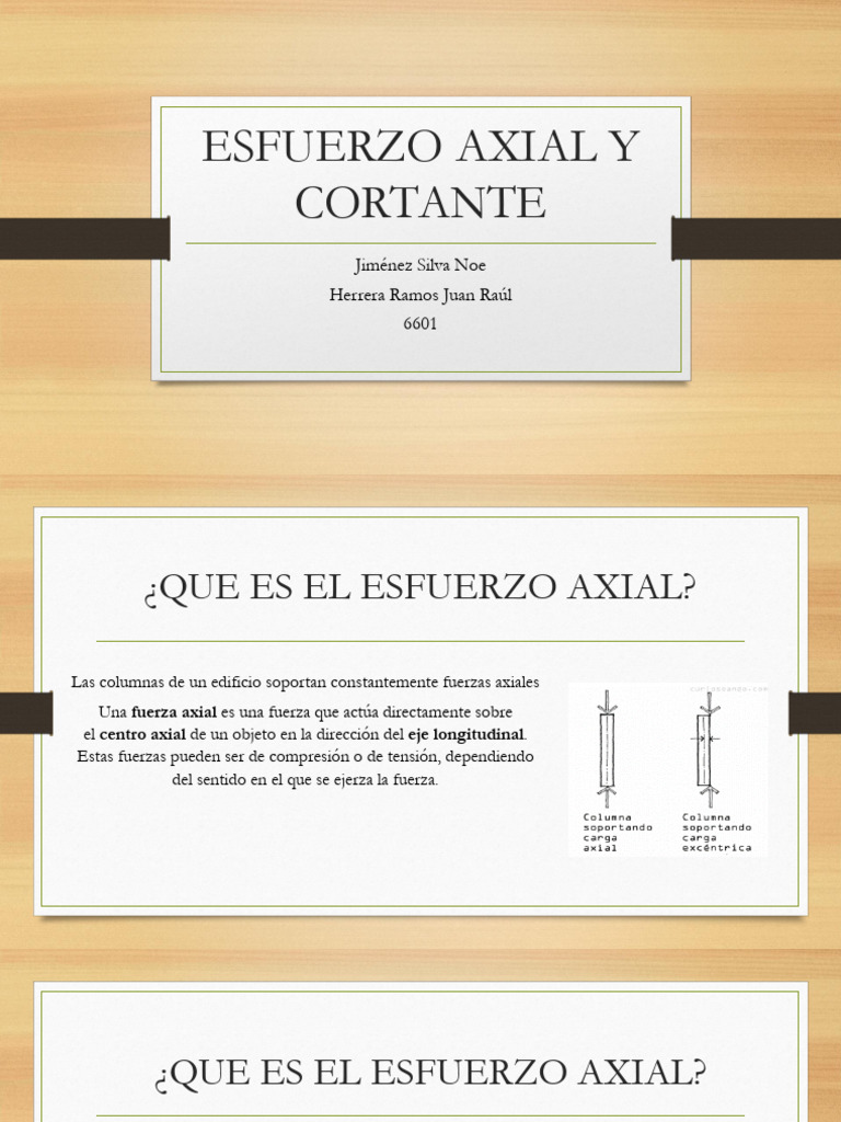 Esfuerzo Axial y Cortante Exposición | PDF | Estrés (Mecánica) | Eje Esfuerzo Axial y Cortante Exposición | PDF | Estrés (Mecánica) | Eje