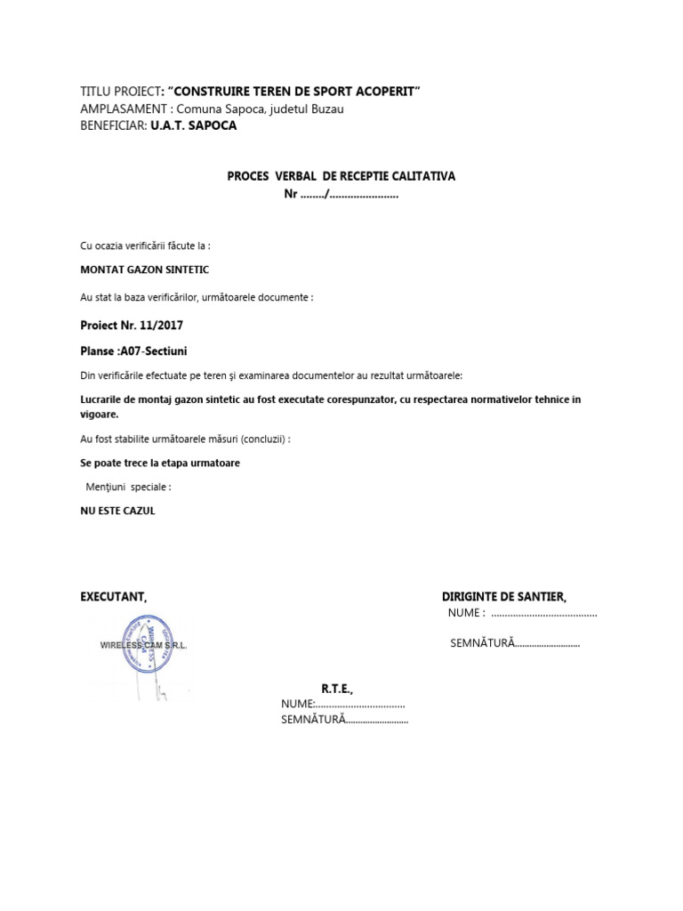 PVRC Montat Gazon Sintetic | PDF