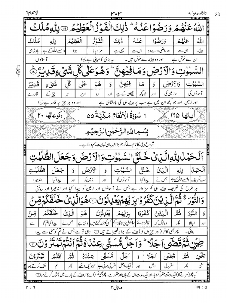 Surah 6 Al Anaam Urdu Tarjuma | PDF