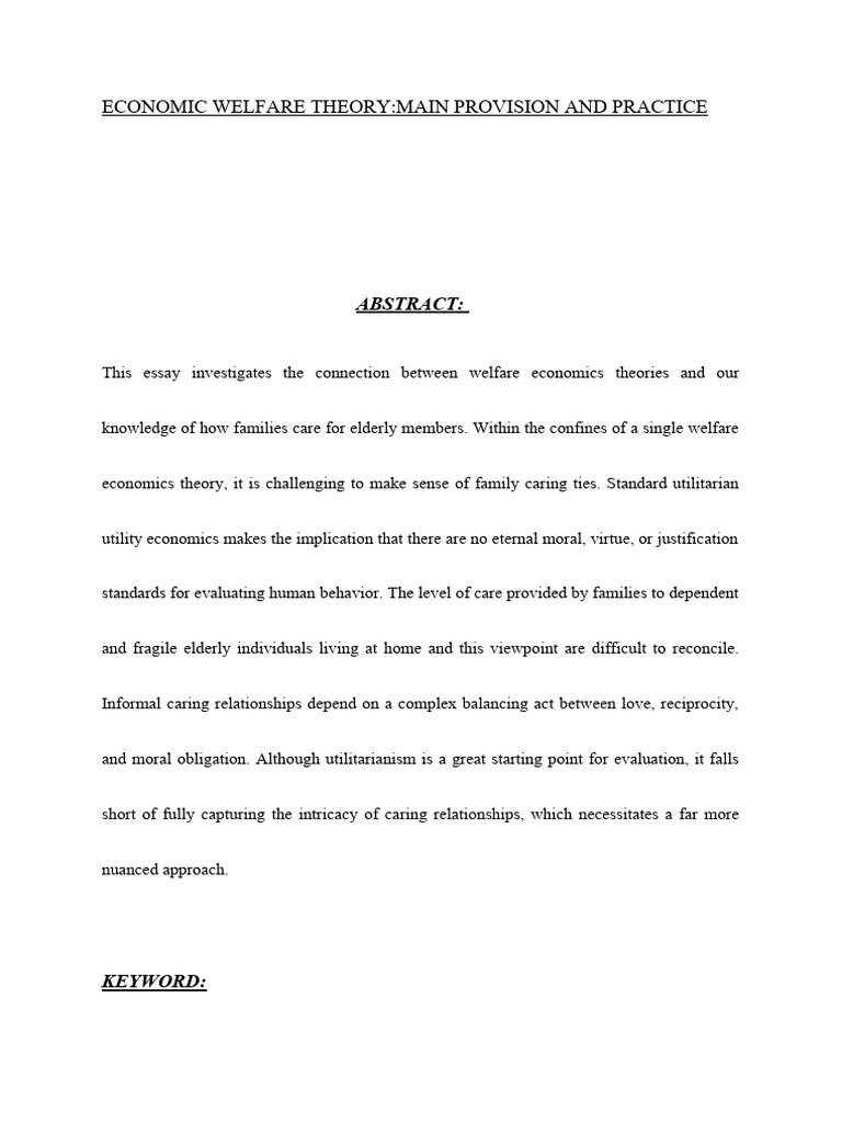 Economic Welfare and Theory | PDF