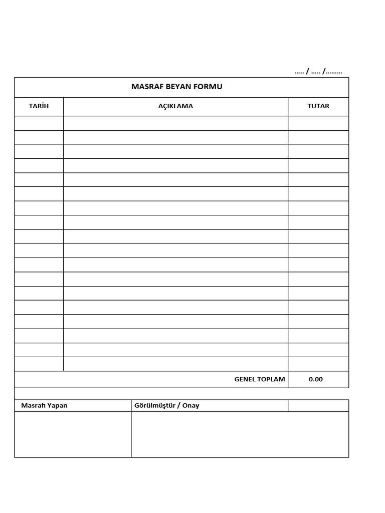 Masraf Formu | PDF