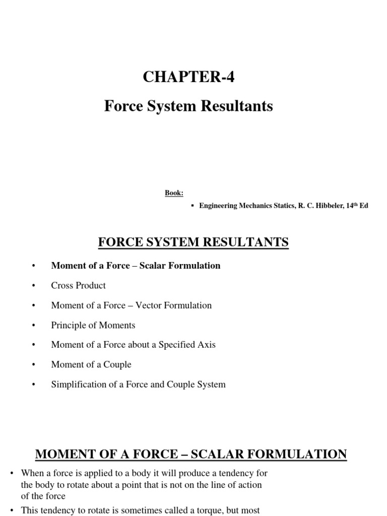 Chapter 4 Force System Resultants | PDF