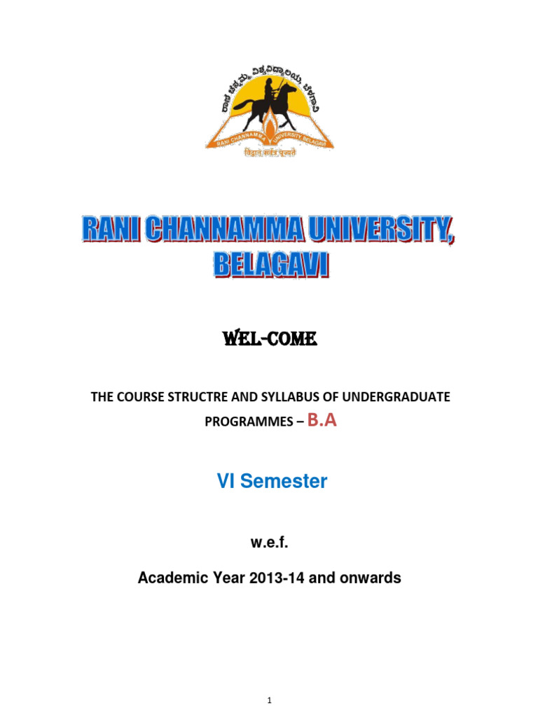 BA VI Semester 2018-19 & Onwards | PDF