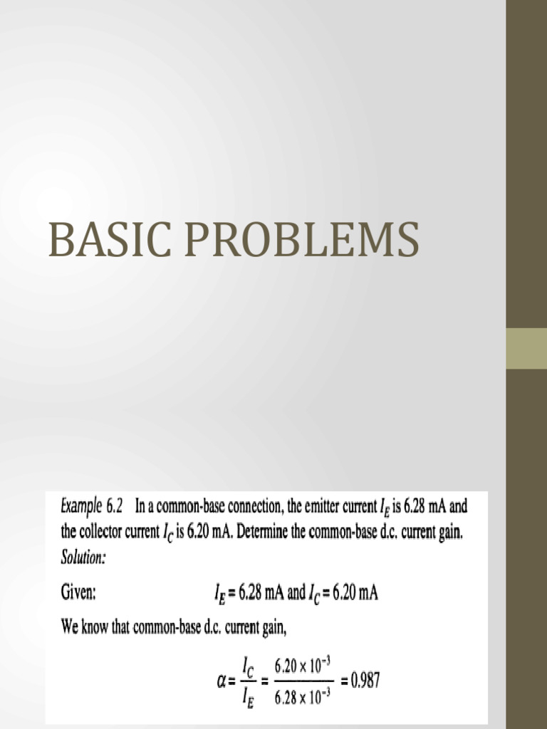 4.basic Problems On Transistor | PDF